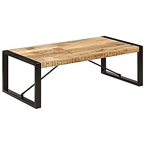QJBSAVVA Coffee Table 47.2"x23.6"x15.7" Solid Mango Wood,Entrance Table Tray Tables Center Table Low Table Suitable for Meeting Rooms, Reception Rooms, Offices