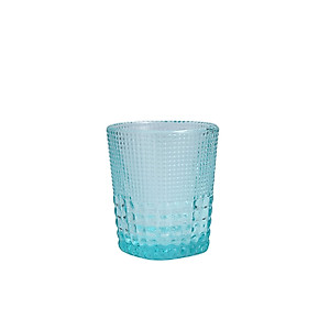 Fortessa Malcolm Double Old Fashioned Cocktail Glass 6 Pack, 11.5-Ounce, Pool Blue