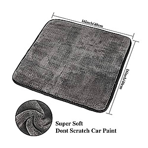 Atlas Connect 1200 GSM Ultra Thick Microfiber Towels for Cars, Soft Car Drying Towel for Washing, Polishing and Auto Detailing 16'' x 16'' (3 Pack)