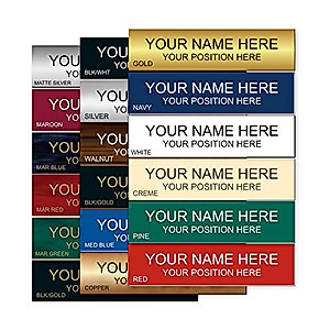 Lasercrafting Office Desk Name Plate or Door Sign 2x8 - Laser Engraved Signage from UV rated material. Color and font options to suit your style.