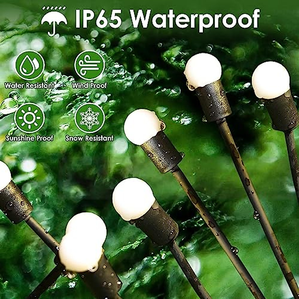 BOSSERN 2023 Solar Garden Lights, 6 Pack Solar Firefly Lights, Solar Christmas Lights Outdoor Waterproof, Solar Twinkle Swaying Fairy Light for Pathway Yard Garden Christmas Decoration (Warm White)