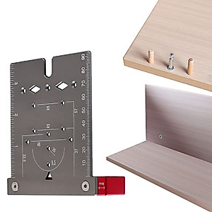 Stainless Steel Cup Style Concealed Hinge Jig with Clamp,35mm Drilling Guide Hole Punch Locator Kit for Cabinet Door Hinges Inset Improve Mounting Efficiency (L)