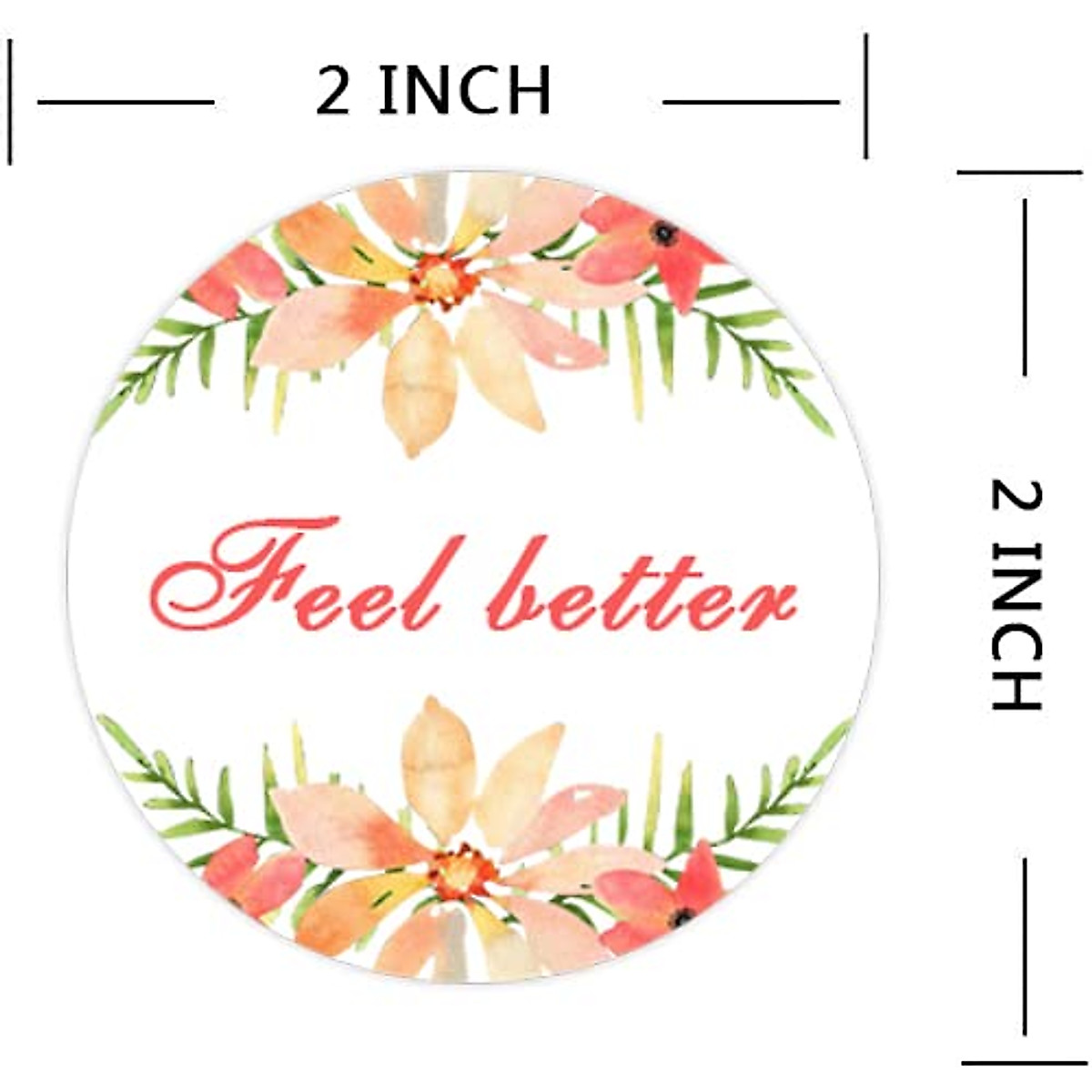 Top label Flower Greeting Label Sympathy Envelope Seals Stickers,2 Inch Get Well and Thinking of You Present Package Stickers,504 Pcs