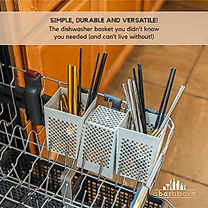A Bar Above Dishwasher Basket – Plastic Straw Basket to Wash Reusable Straws, Cocktail Picks, & Small Items – Home & Commercial Kitchen Accessories