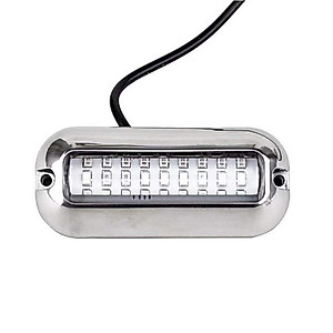 2PCS Marine boat Lights, Waterproof Stainless Steel 27 LEDs Blue Underwater Lighting Boat Transom Lights Navigation Lights Drain Plug Lights Courtesy Lamp Deck Lights