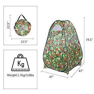 VINGLI Pop Up Tent Instant Portable Shower Tent Outdoor Privacy Toilet & Changing Room