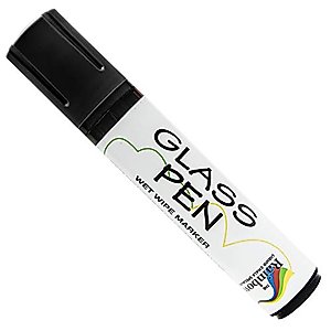 Glass Pen Window Marker: Liquid Chalk Markers for Glass, Car Marker or Mirror Pen with Washable Paint - Car Windows, Storefront Window, Wedding, Parade, Party & Holiday Decorations (Black, Jumbo Tip)
