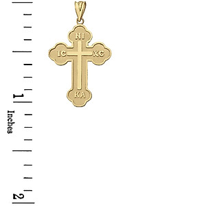 Solid 14k Yellow Gold IC XC NIKA Cross Eastern Christian Charm Pendant (Small)