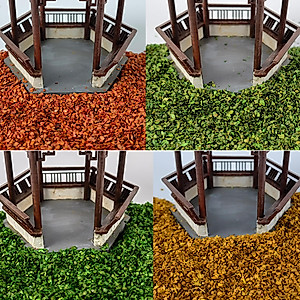 Cayway Realistic Miniature Leaves,4 Pack Shrink Model Scenery Leaf, 4 Color Simulation Leaves for DIY Railway Fairy Garden Simulation Vine for Fairy Garden Diorama Scenery Landscape Layout