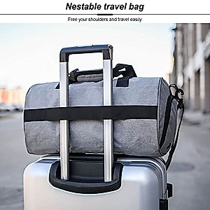 40L Sports Gym Bag, Travel Duffel Bag, Multifunctional Fitness Bag with Wet Pocket & Shoes Compartment for Women & Men (A1.gray, 40L)