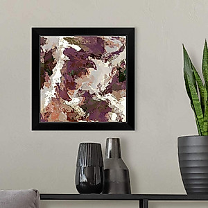 Maypole Swirls Black Framed Art Print, Eggplant Artwork