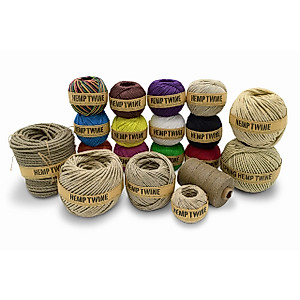 Bean Products Hemp Twine - High Tensile Strength and Durable - Made with 100% Hemp - Perfect for Jewelry, Arts & Crafts, Decoration, Cooking - 4MM, 400G/140 Ft. - 230 lb Test Strength - Natural