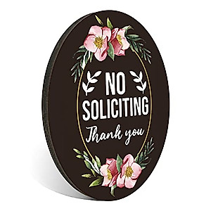 No Soliciting Sign for House or Office, No Solicitors Sign for Front Door or Wall Decor, No Soliciting Signs for Indoor/Outdoor Home or Business Use, 4" x 5" (with Strong Adhesive Tape) - PMB010