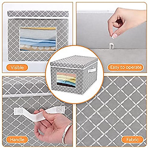 Keaxinty Fabric Storage Boxes With Lids, 3 Pack of 13 inch Cube Storage Bins, Foldable Organizer to Store Toys,Towels,Clothes,Books in Home, Shelves,Bedroom,Office