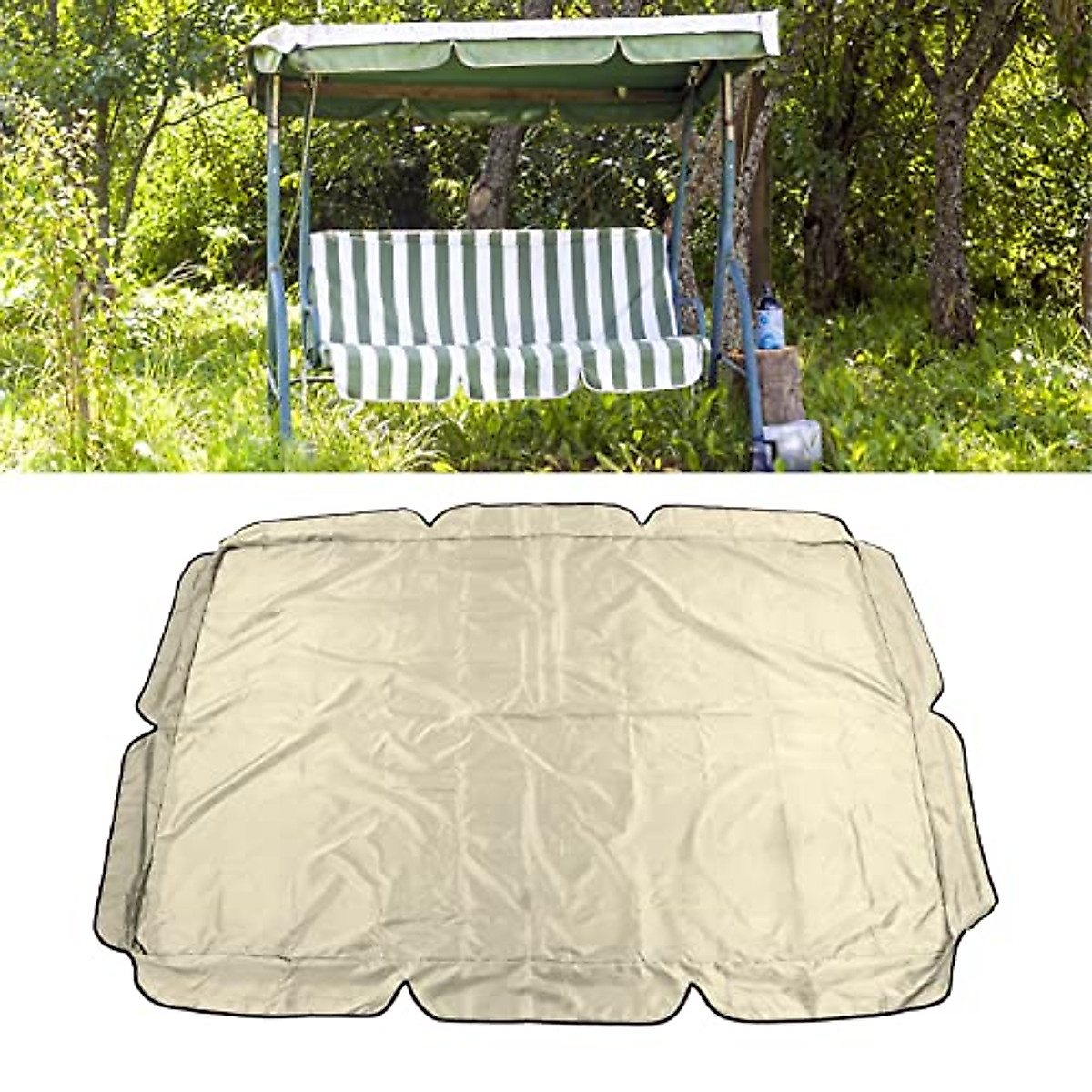 NOENNULL Outdoor Swing Canopy Waterproof Porch Top Cover Replacement Proof for Patio Yard Chair (Beige), NOENNULLprsh2zki4o-13