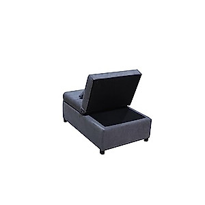 JINS&VICO Convertible Sleeper Sofa Bed, Pull Out Futon Sofa Bed with Adjustable Backrest and Pillow, 4 in 1 Folding Ottoman Single Lazy Sofa Chair for Living Room Office Studio Lounge, Dark Gray