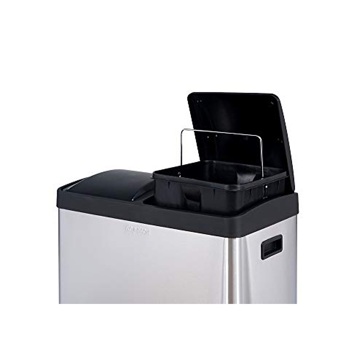 Step N' Sort The 16 Gal. 2-Compartment Stainless Steel Trash and Recycling Bin