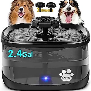 Kastty 300oz/9L Dog Water Fountain Extra Large Automatic Pet Water Dispenser with 3 Flow Modes& XL Larger Filter& Smart LED Pump, BPA-Free, Quiet, Perfect for Large Dogs and Multiple Pet Families