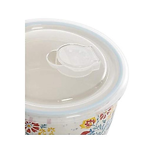 The Pioneer Woman Mazie 6-Piece Round Ceramic Nesting Bowl Set with Build-In Steam Release,15.5 ounce