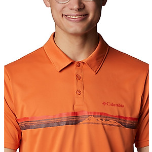 Columbia Men's Hike Novelty Polo, Desert Orange, Medium