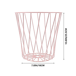 Zerodeko Home Office Decor Trash Garbage Can Wastebasket Rustic Metal Wire Hollow Litter Rubbish Container Bin for Bathroom Bedroom Kitchen Home Office Entryway Decor