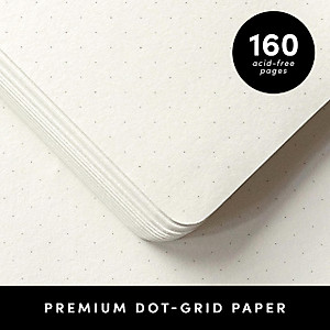 PAPERAGE Dotted Journal Notebook, (Black), 160 Pages, Medium 5.7 inches x 8 inches - 100 GSM Thick Paper, Hardcover