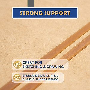 Falling in Art 18x18 Sketch Board, Drawing Tote Board for Artists with Sturdy Clip and Rubber Bands, Portable Art Clipboard for Classroom and Studio Drawing