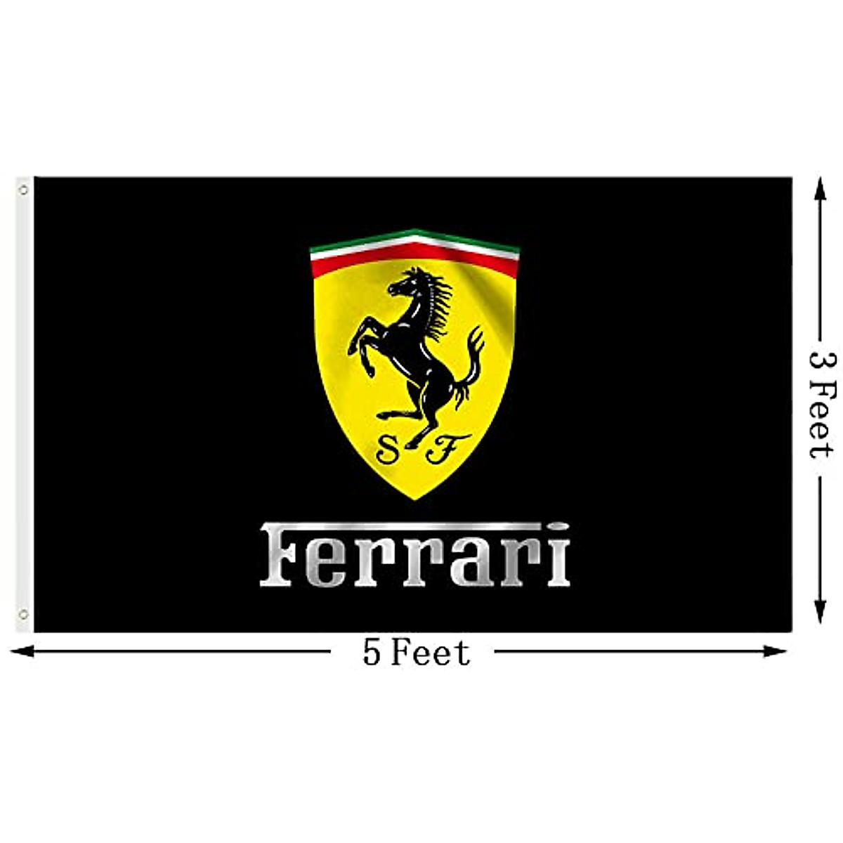 LuceSì Ferrari Racing Flag,3x5ft Car Banner with 2 Brass Grommets for College Dorm Decor, Outdoor, Gift, Indoor, Garage, Home,House