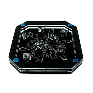 C4Labs Silver Line Personal Dice Tray with 3 Designs - Frost Bloom