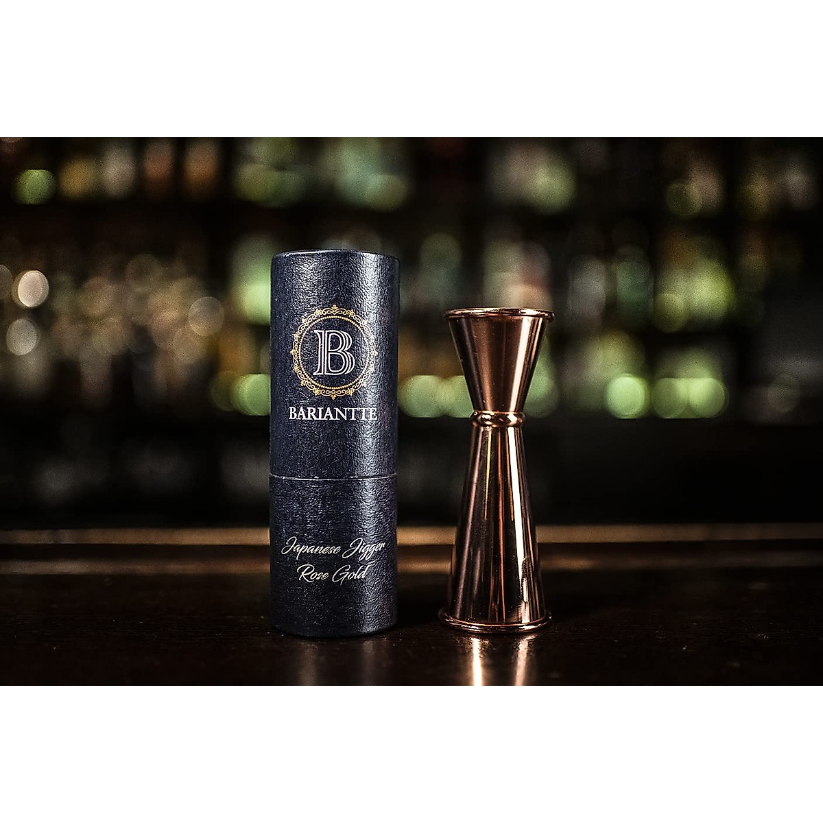 BARIANTTE Rose Gold Cocktail Jigger for Bartending, Jigger with Measurements Inside Double Jigger 2 oz 1 oz, Japanese Jigger Cocktail Measuring Cup, Bar Jigger Shot Measure Jigger Liquor Measurer