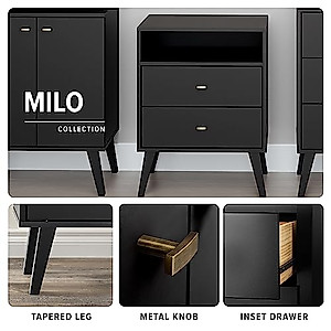 Prepac Milo Mid-Century Modern Tall 6-drawer Chest - Black