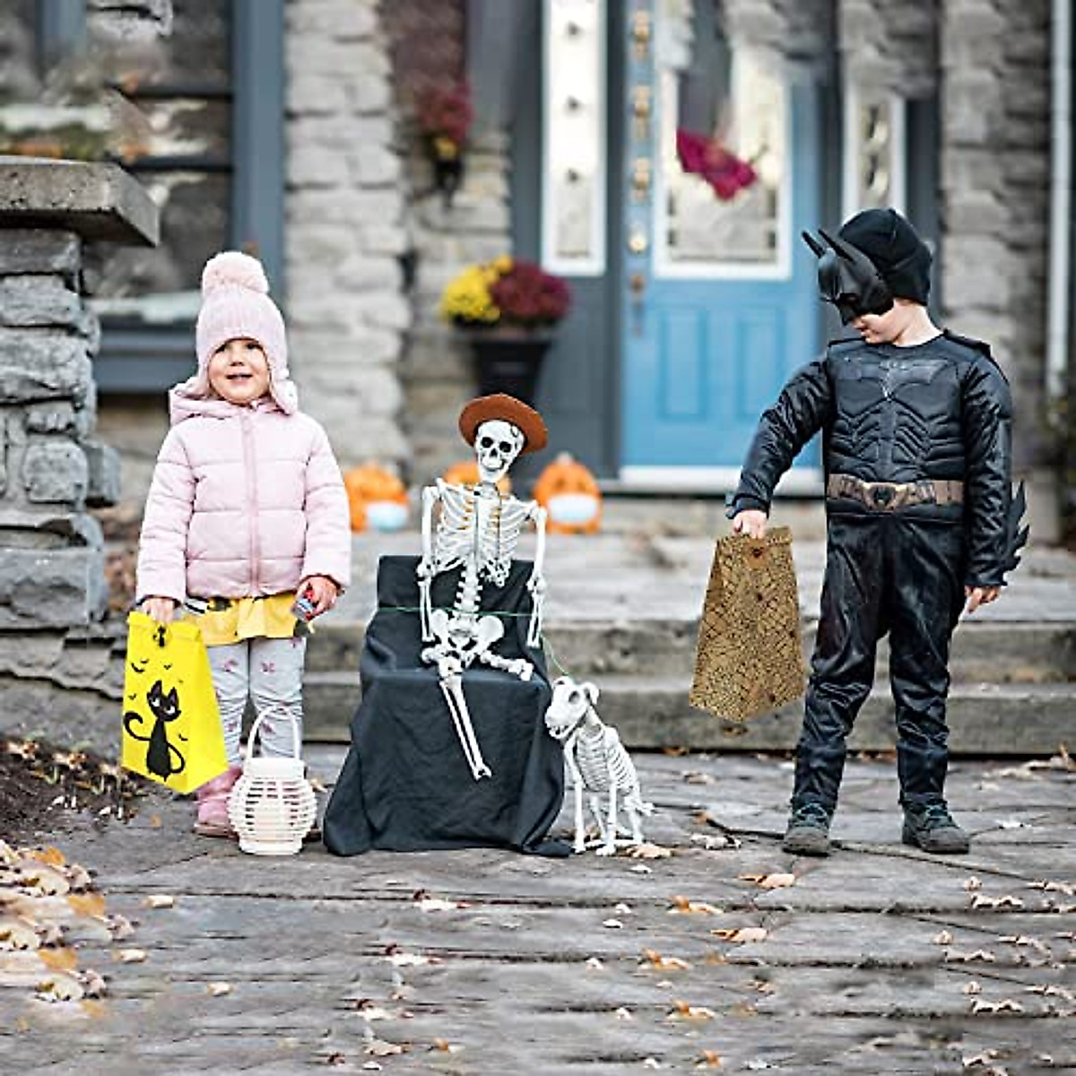 Halloween Treat Bags - 24 Pcs Halloween Trick or Treat Goody Gags Gift Bags, 24 Pcs Halloween Stickers, Halloween Goodie Bags Party Supplies