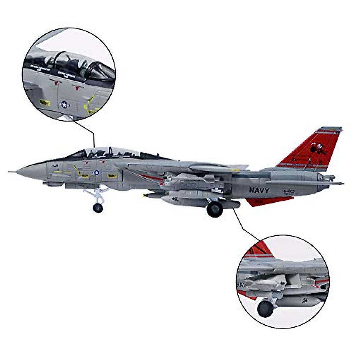 HANGHANG 1/100 Scale F-14 Tomcat Fighter Attack Plane Metal Fighter Military Model Fairchild Republic Diecast Plane Model for Commemorate Collection or Gift