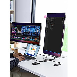 Docking Station 7 in 1 USB C Hub Dual HDMI Monitors with 4K 30Hz 2 HDMI Port 100W PD USB 3.0 USB 2.0, Multi Monitor Adapter for Laptop MacBook Pro M1 Dell HP Surface Lenovo