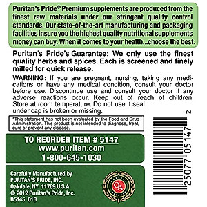 Puritan's Pride Ginger Root 500mg 400 count (pack of 2 100)