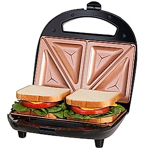 Gotham Steel Sandwich Maker, Toaster Panini Press Breakfast Sandwich Maker with Nonstick Surface, Makes 2 Sandwiches in Minutes, with Easy Cut Edges and Indicator Lights, College Dorm Room Essentials