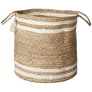 LR Home Betsy Basket, 19" x 19" x 19", Tan/White