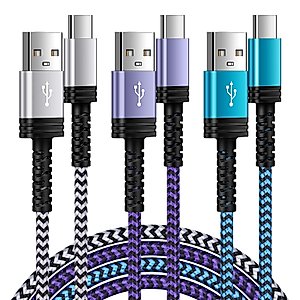 Type C Charger Cable Fast Charging, [10FT,3Pack] Long Android Phone Charger USB A to USB C Cord for Samsung Galaxy S25 S24 A54 A14 A35 A23 S23 Ultra S22 S21 FE Z Fold6 Flip6,Google Pixel 9 Pro 8 7a 6a