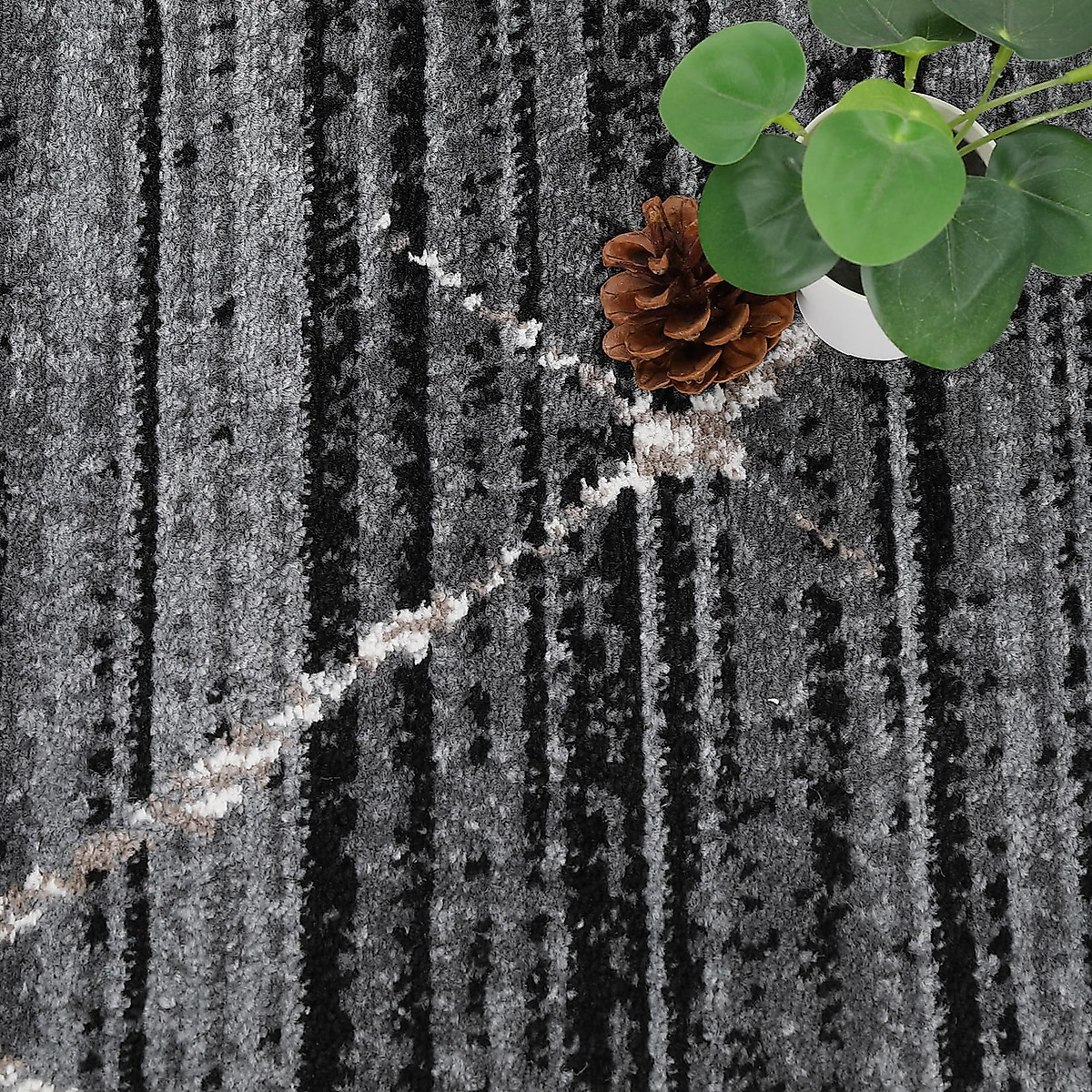 WESTLOOM Area Rug 2x3 Modern Abstract Doormat Retro Accent Mat Indoor Entrance Kitchen Rug Contemporary Indoor Mat Soft Door Mat Boho Plush Small Rug Living Room Bedroom Grey