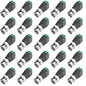 ACBalun83 28 Count Gold-Plated BNC Male-to-Male Coaxial Cat5/Cat6 Camera CCTV Security Camera Connector Adapter
