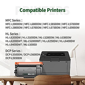 JINTUM Compatible TN850 Toner Cartridge Replacement for Brother TN850 High Yield Toner TN-850 TN820 TN-820 for use with MFC-L5900DW HL-L6200DW MFC-L6800DW MFC-L5850DW HL-L5100DN Printers (2 Black)