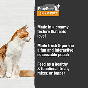PureBites+ Skin & Coat Squeezables for Cats, only 5 Ingredients, case of 15