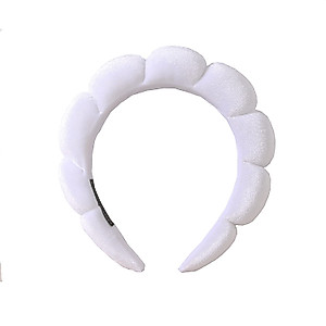 Qearl Spa Puffy Headband for Women 2 Pack - Sponge HeadBands for Skincare, Face Washing, Makeup Removal, Shower, Hair Accessories