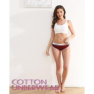 Omcry Cotton Underwear for Womens Breathable Cheeky Panties for Women Comfy Bikinis Panties for Young Ladies 5 Pack