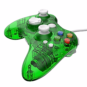 Wired 360 Controller Dual Vibrator Wired Gamepad Gaming Joypad, Green - PAWHITS