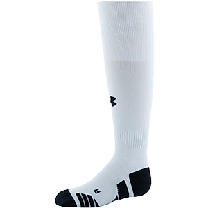 Under Armour Youth Soccer Over-The-Calf Socks, 1-Pair, White/Black/Black, Small