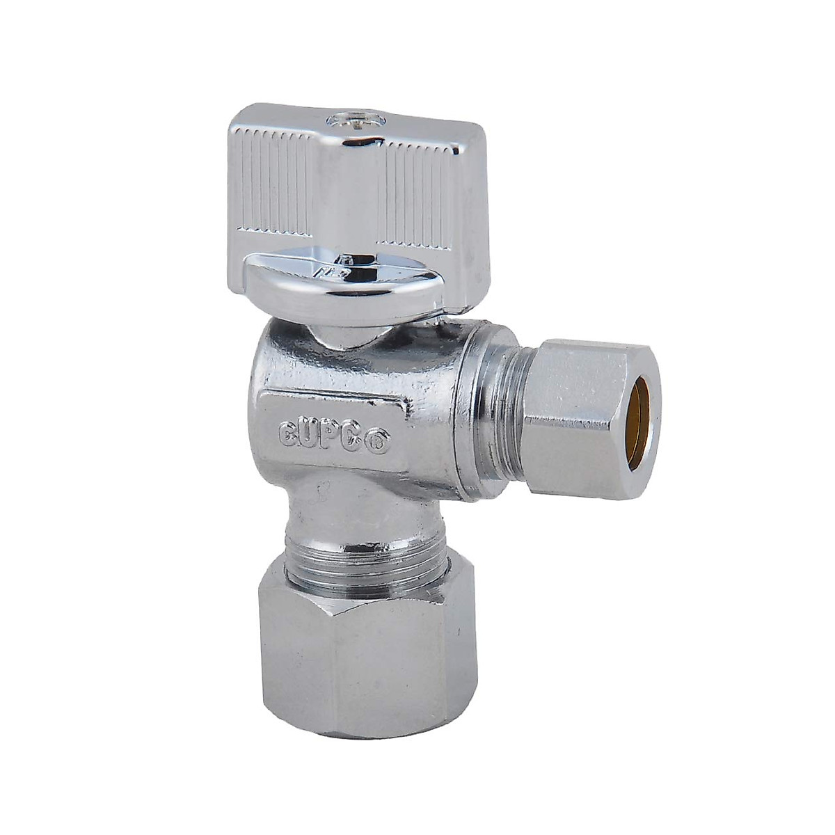 LD Valve- 1/4 Turn Angle Stop Valve 1/2-in OD X in 3/8-OD Compression,Quarter Turn LF Brass Chrome Plated Angle Shut Off Water Supply Stop for Faucet or Toilet Installation (2-Pack)