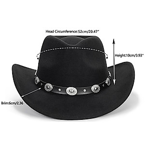 Vikodah Kids Wide Brim Western Cowboy Cowgirl Hat - Boys Girls Felt Fedora Hats for 2-6 Years