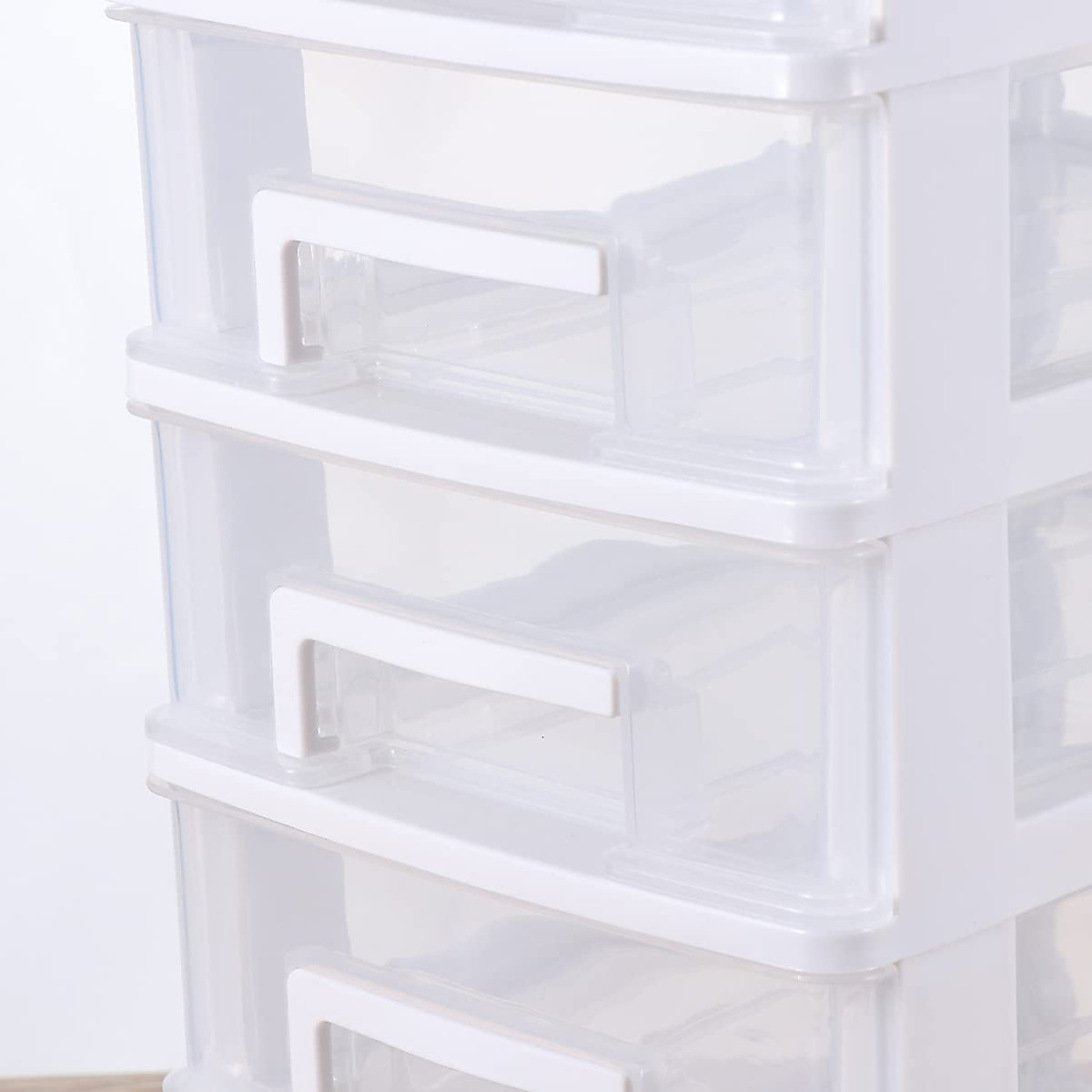 PATKAW Plastic Storage Bins Five-layer Organizer Drawers 1PC 31.4x21.1x15.2cm Drawer Type Storage Cabinet Plastic Storage Drawers 5 Drawer Plastic Storage~White Plastic Drawers (7D8X2161O17VNJLD)