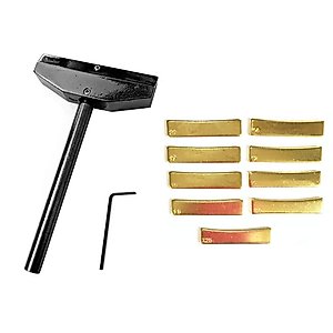 Jiayouy Luthier Tools Set Guitar Bass Fret Press Caul Fingerboard Pressing Tool + 9Pcs Brass Radian Fret Inserts with Hex Wrench - Black
